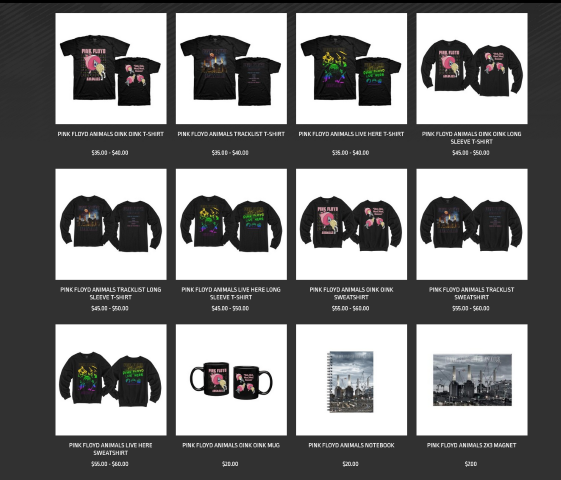 Official Pink Floyd Shop Launches New Animals Merchandise Range - Pink ...